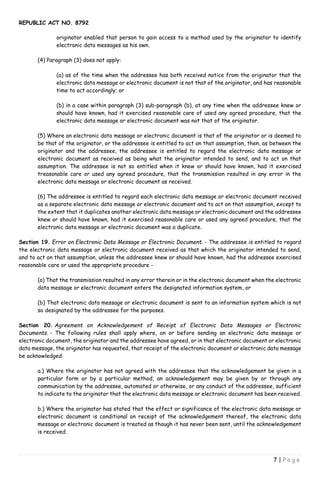 Electronic commerce act of 2000 | PDF