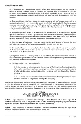 Electronic commerce act of 2000 | PDF