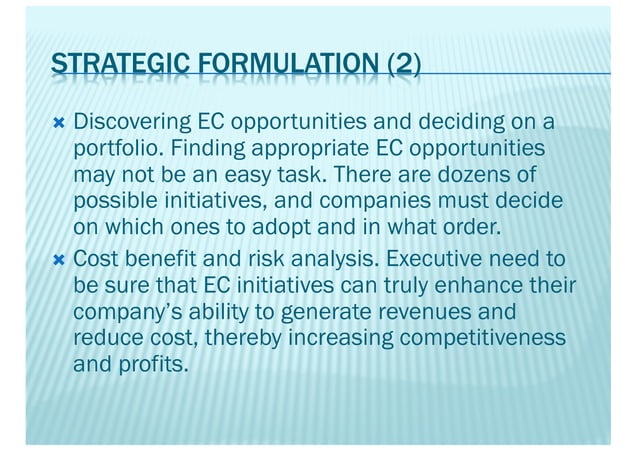 Electronic Commerce Strategy And Implementation