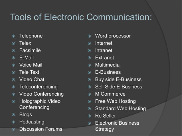 Electronic communication | PPT