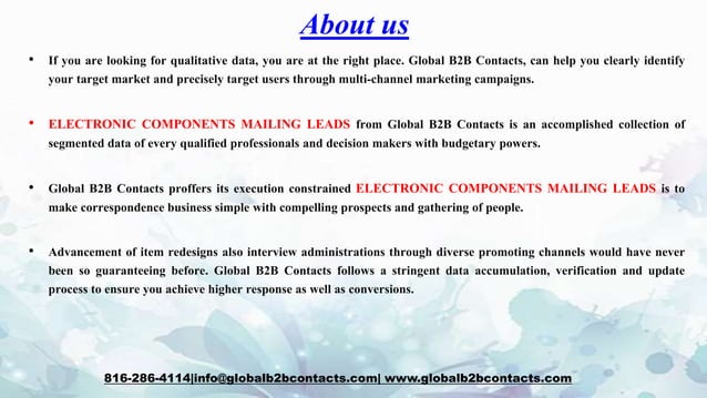 Electronic components mailing leads | PPTX | Email | Internet