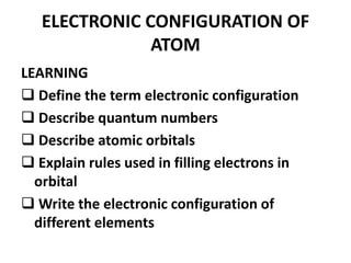 Electronic configuration | PPTX