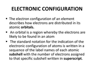Electronic configuration | PPTX