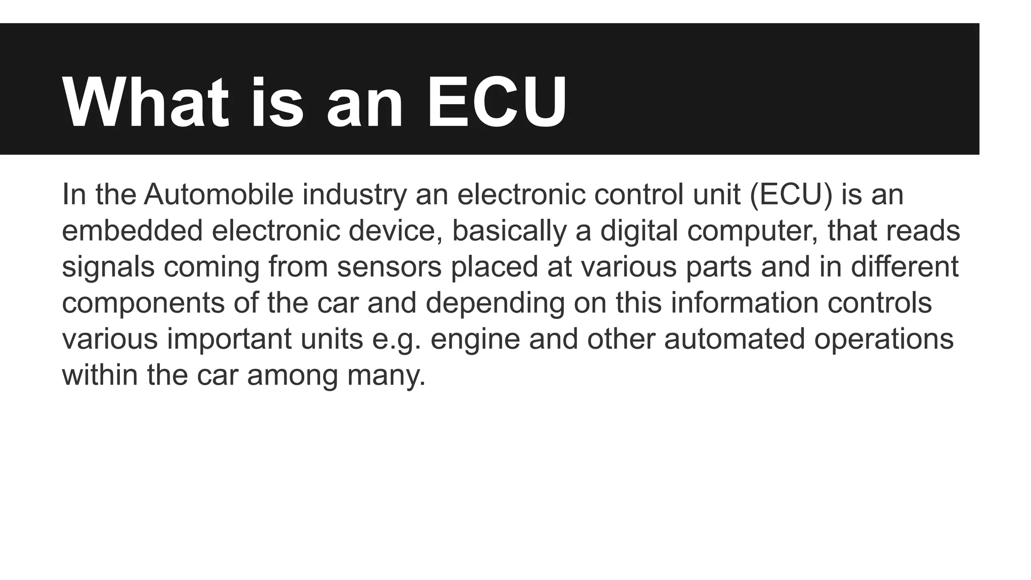 Electronic Control Unit(ECU) | PPTX