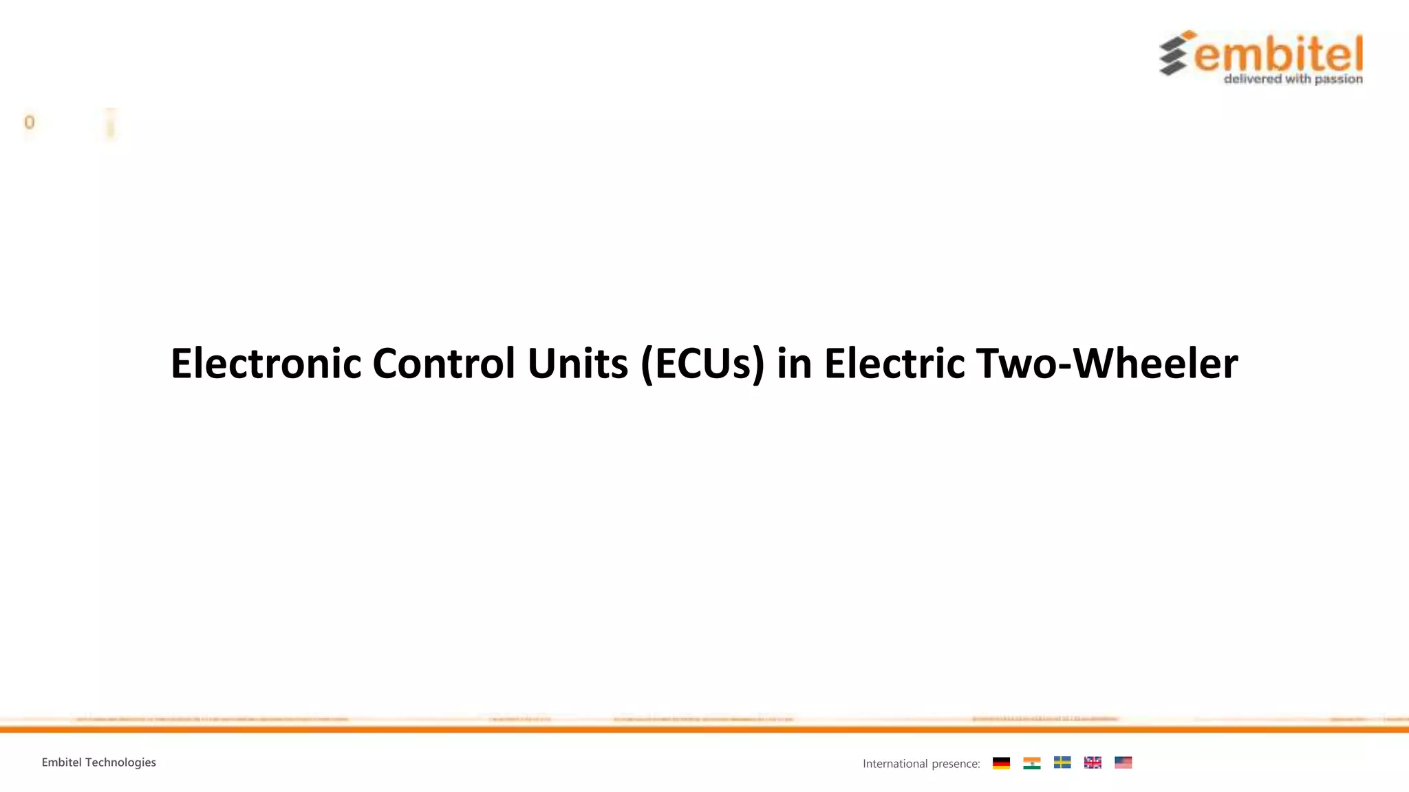 ECU: Electronic Control Units in Electric Two Wheeler | PPTX