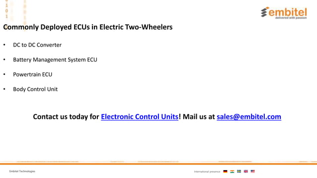 ECU: Electronic Control Units in Electric Two Wheeler | PPTX