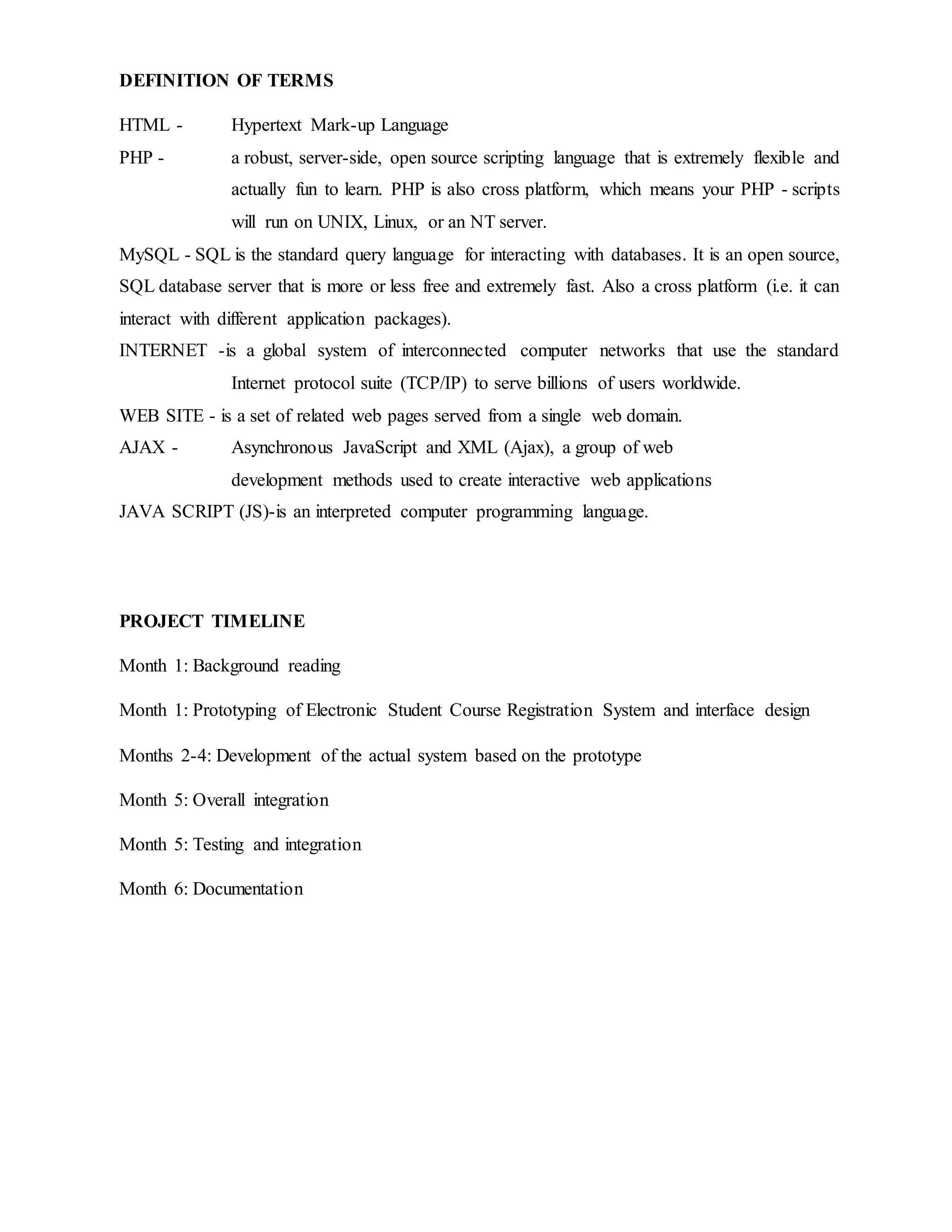 Electronic Student course registration System | DOCX