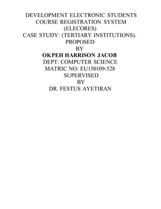 Electronic Student course registration System | DOCX