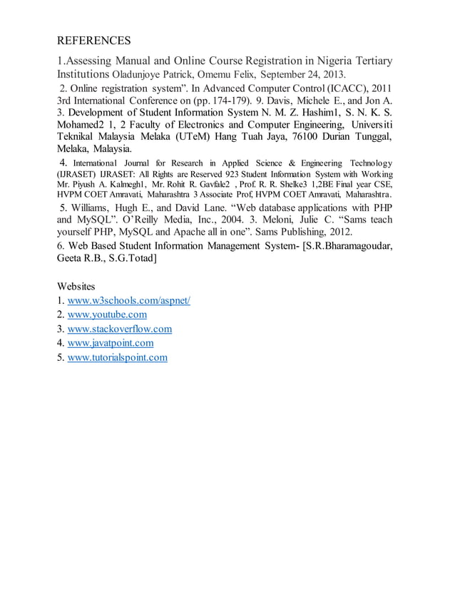 Electronic Student course registration System | DOCX