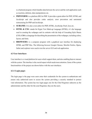 ELECTRONIC COURT CASE MANAGEMENT SYSTEM_Project | PDF