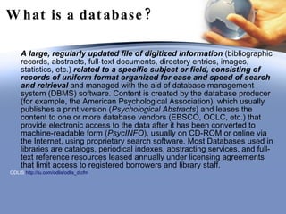 Electronic Databases | PPT