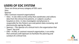 Electronic Data Capture (EDC) Systems: Streamlining Data Collection and Management | PPTX