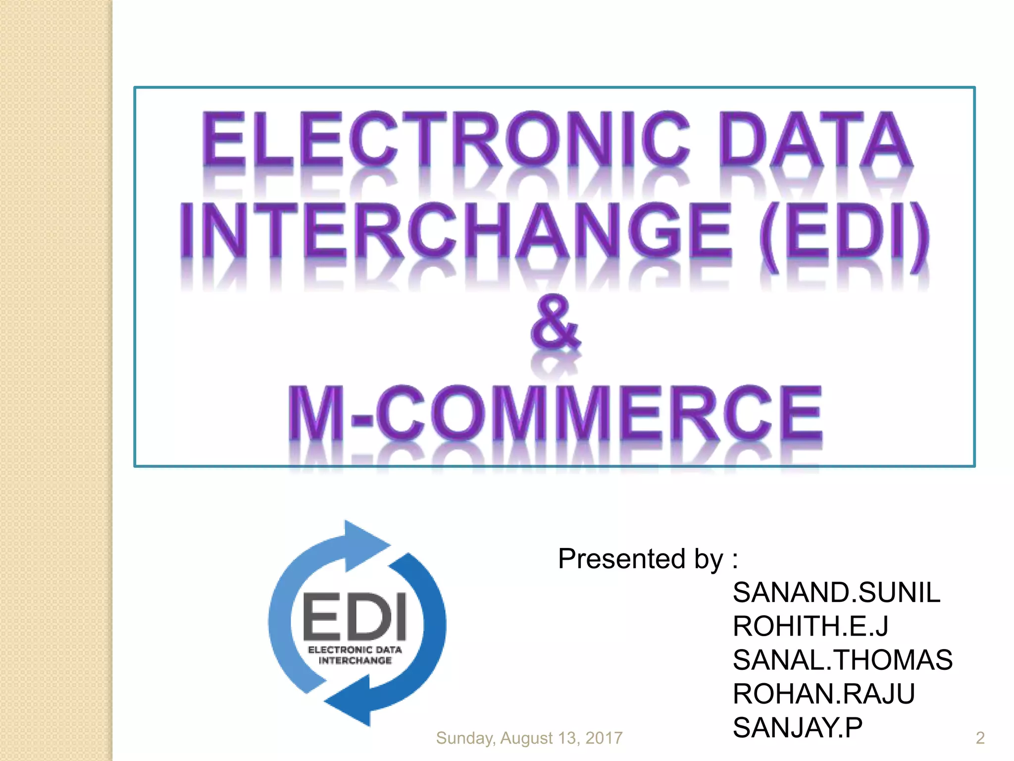 Electronic data interchange(edi) | PPT | Free Download
