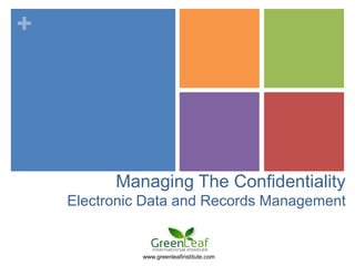Electronic data & record management | PPTX