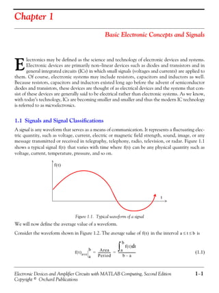 Electronic devices and amplifier circuits (with matlab computing) 2nd ...