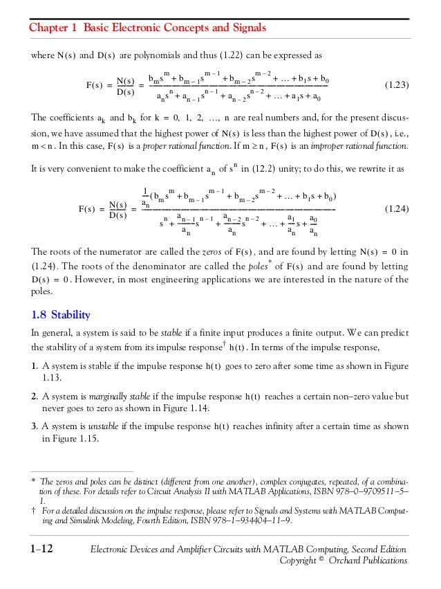 Electronic Devices And Amplifier Circuits With Matlab Computing 2nd