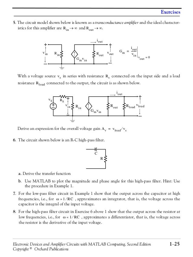 Electronic Devices And Amplifier Circuits With Matlab Computing 2nd