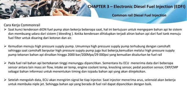 Electronic diesel fuel injection (EDFI) & commonrail engine | PPT