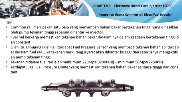 Electronic diesel fuel injection (EDFI) & commonrail engine | PPT