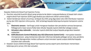 Electronic diesel fuel injection (EDFI) & commonrail engine | PPTX