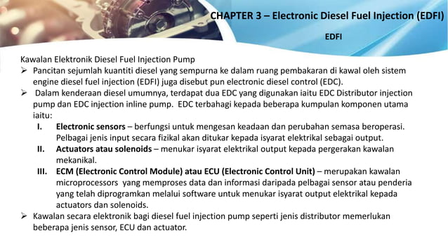 Electronic diesel fuel injection (EDFI) & commonrail engine | PPT