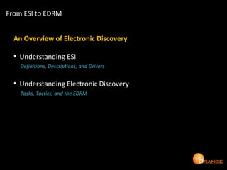 Electronic Discovery 101 - From ESI to the EDRM | PPT