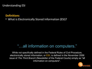 Electronic Discovery 101 - From ESI to the EDRM | PPT