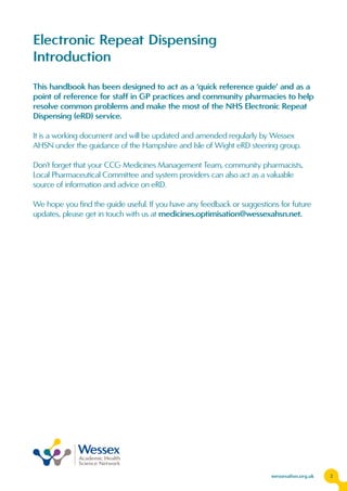 Electronic Repeat Dispensing handbook | PDF