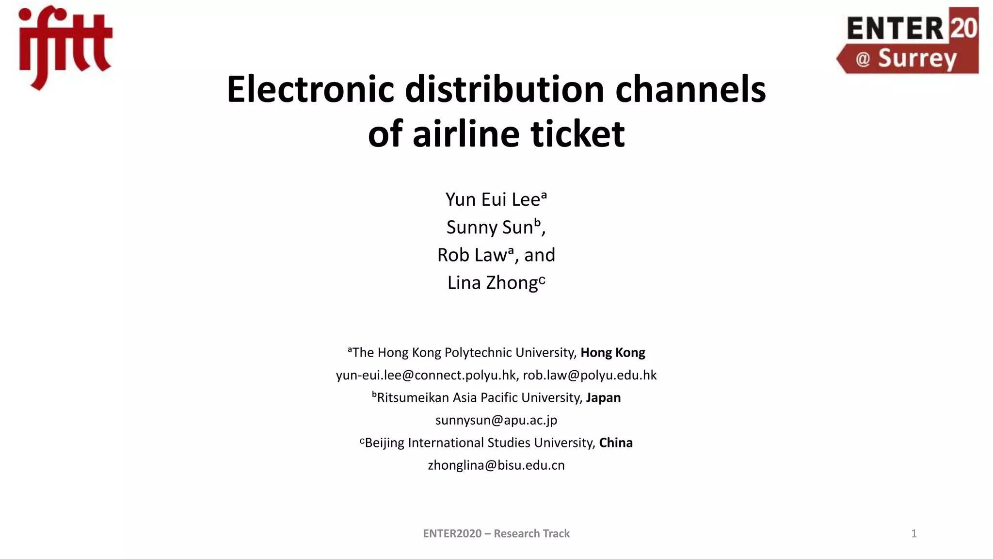 Electronic distribution channels of airline ticket | PPT