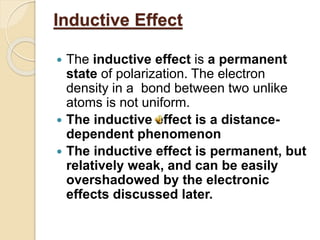 Electronic effects inductive,mesomeric,electromeric | PPTX