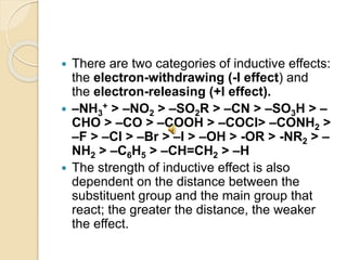 Electronic effects inductive,mesomeric,electromeric | PPTX