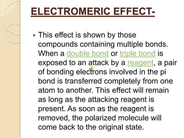 Electronic Effects Inductive Mesomeric Electromeric Pptx Chemistry Science