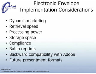 Electronic Envelope - 2009 Document Strategy Forum | PDF | Email | Internet