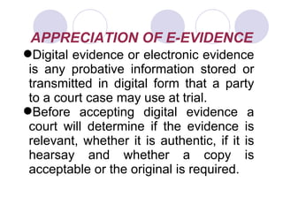 Electronic evidence | PPT