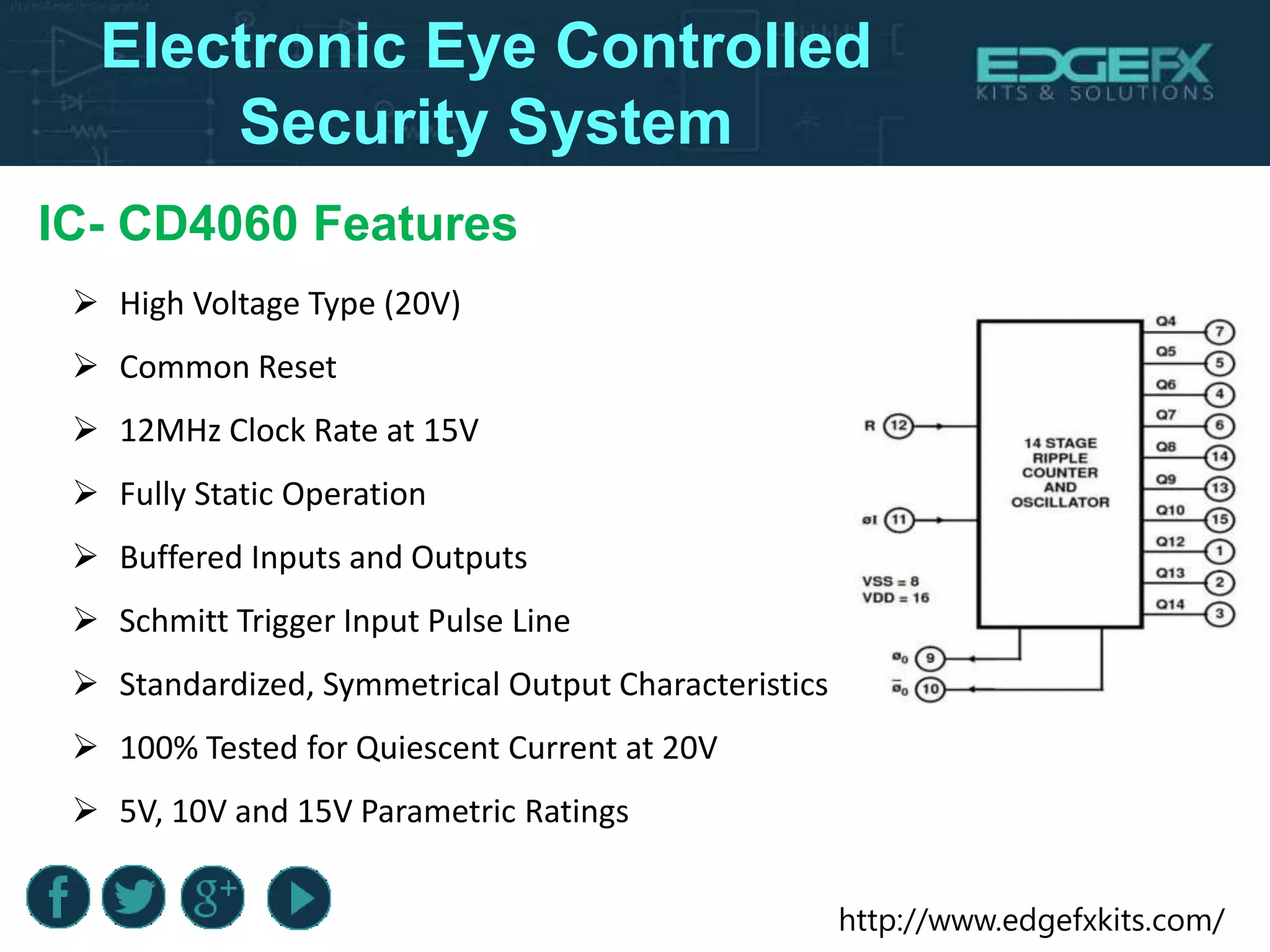 Microcontroller based Electronic Eye Controlled security System | PPTX