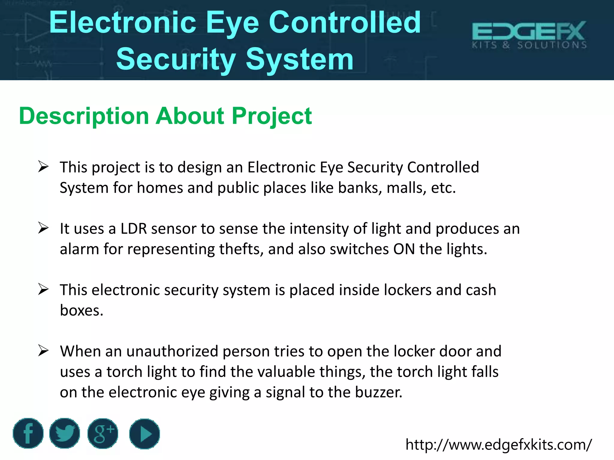 Microcontroller based Electronic Eye Controlled security System | PPTX