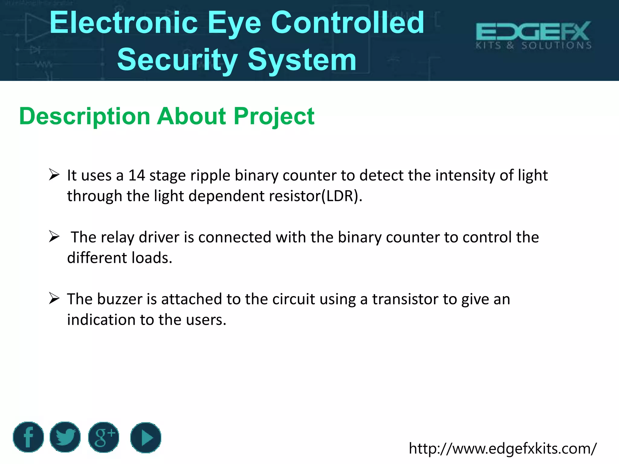Microcontroller based Electronic Eye Controlled security System | PPTX