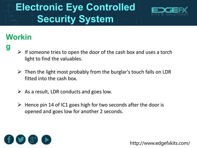 Microcontroller based Electronic Eye Controlled security System | PPTX