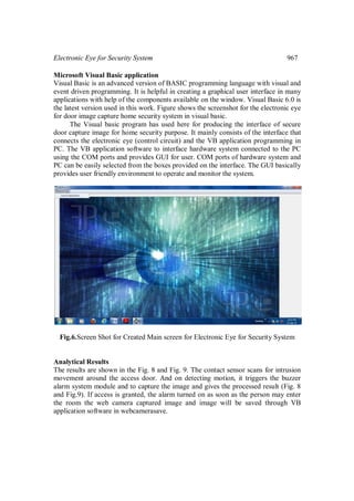 Electronic eye for security system @1000KV Technologies 9030844877 | PDF