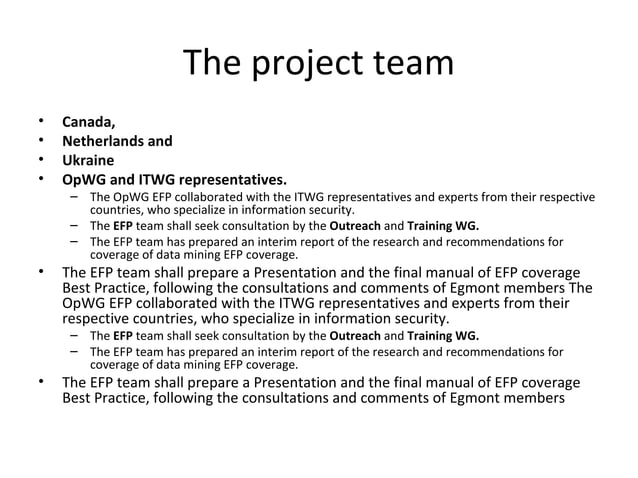 Electronic footprints project (efp) | PPT