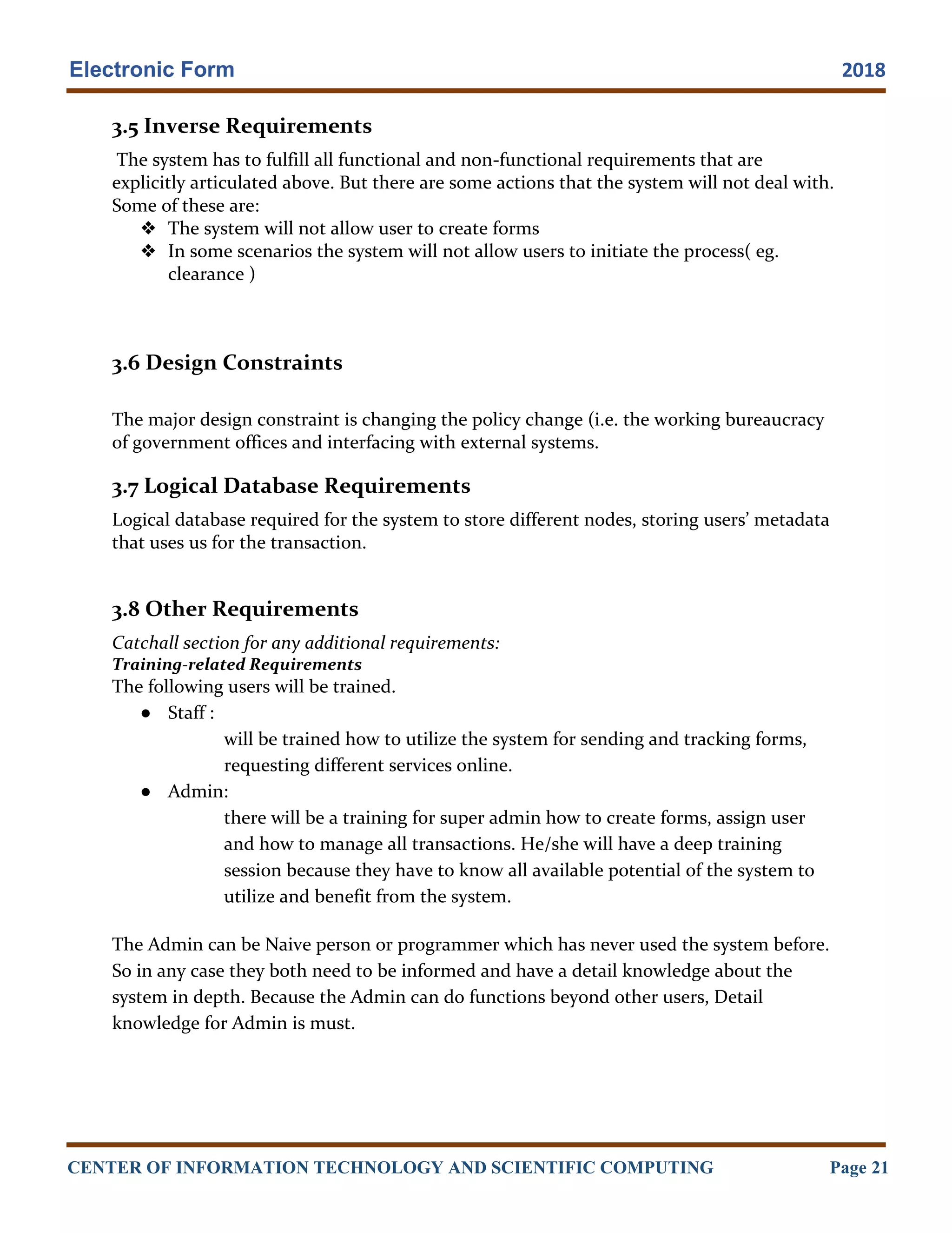 Electronic form srs | PDF