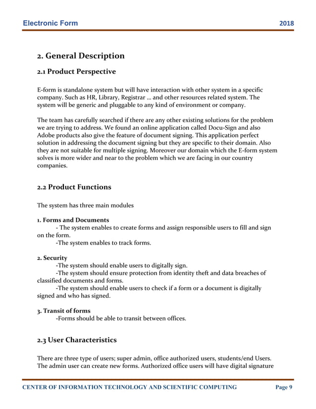 Electronic form srs | PDF