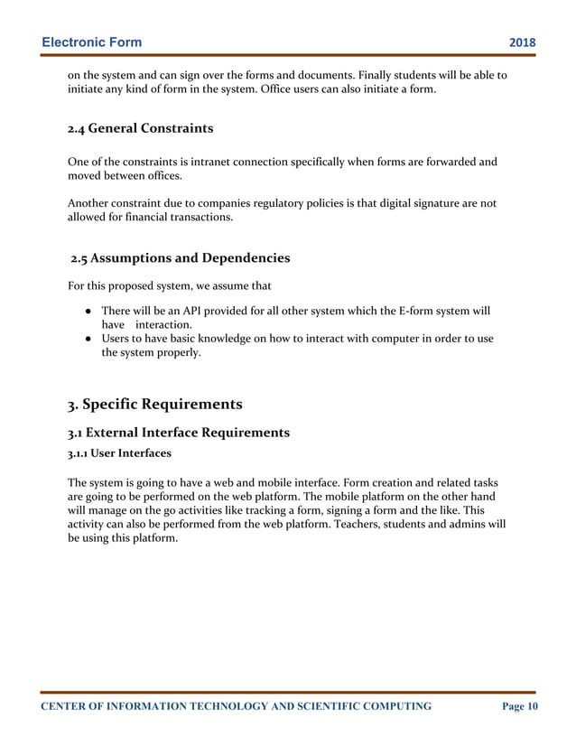 Electronic form srs | PDF