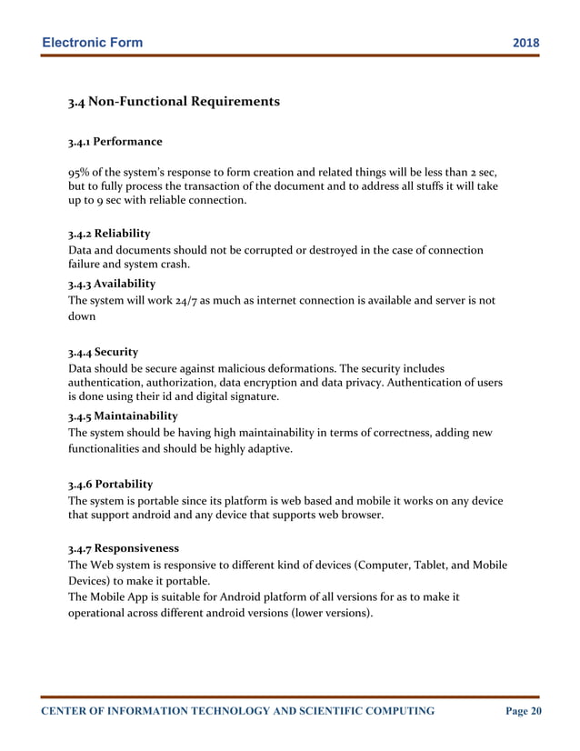Electronic form srs | PDF