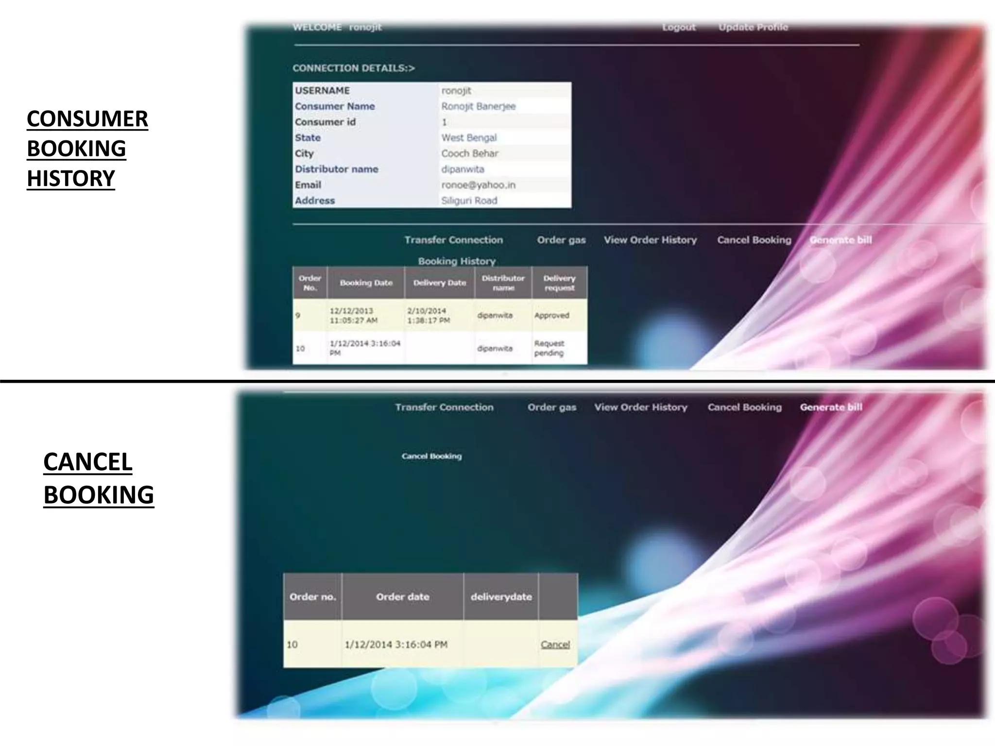 Electronic gas booking system in .NET