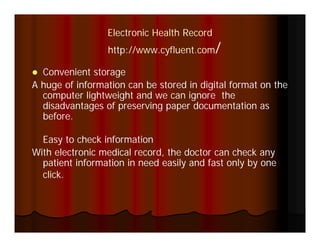 Electronic Health Record | PDF