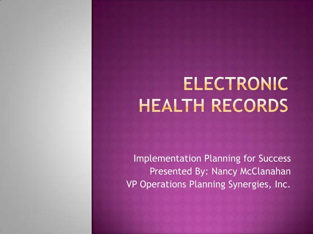 Electronic Health Records Implementation | PPT