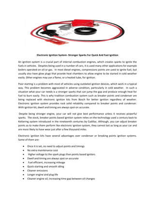 Electronic ignition system | PDF