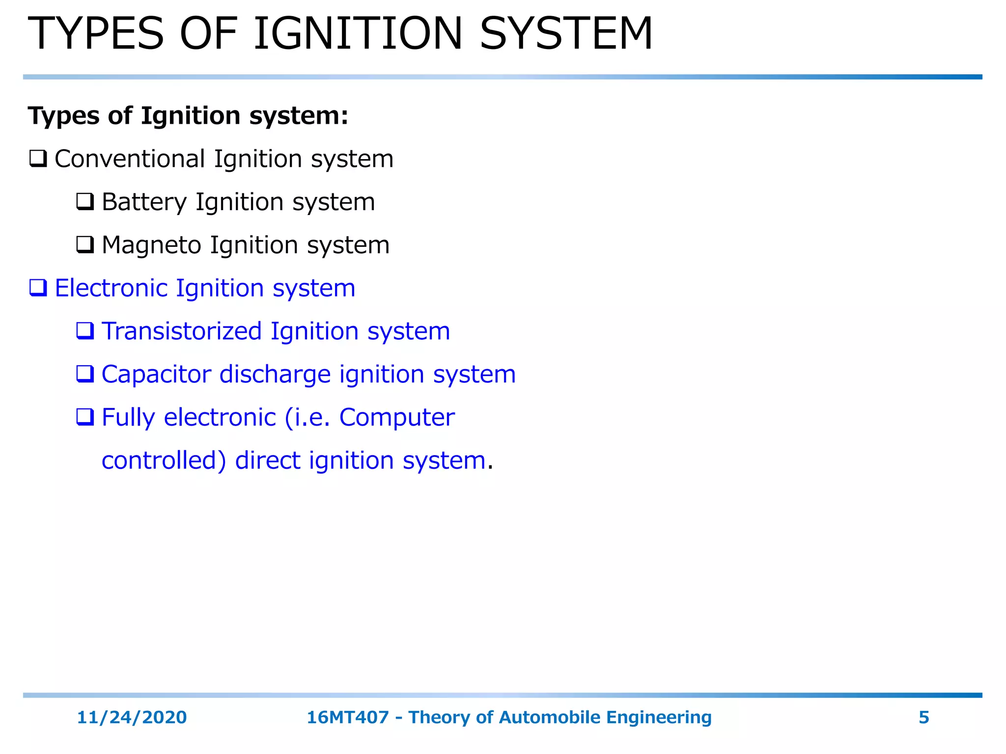 Electronic ignition system | PPTX