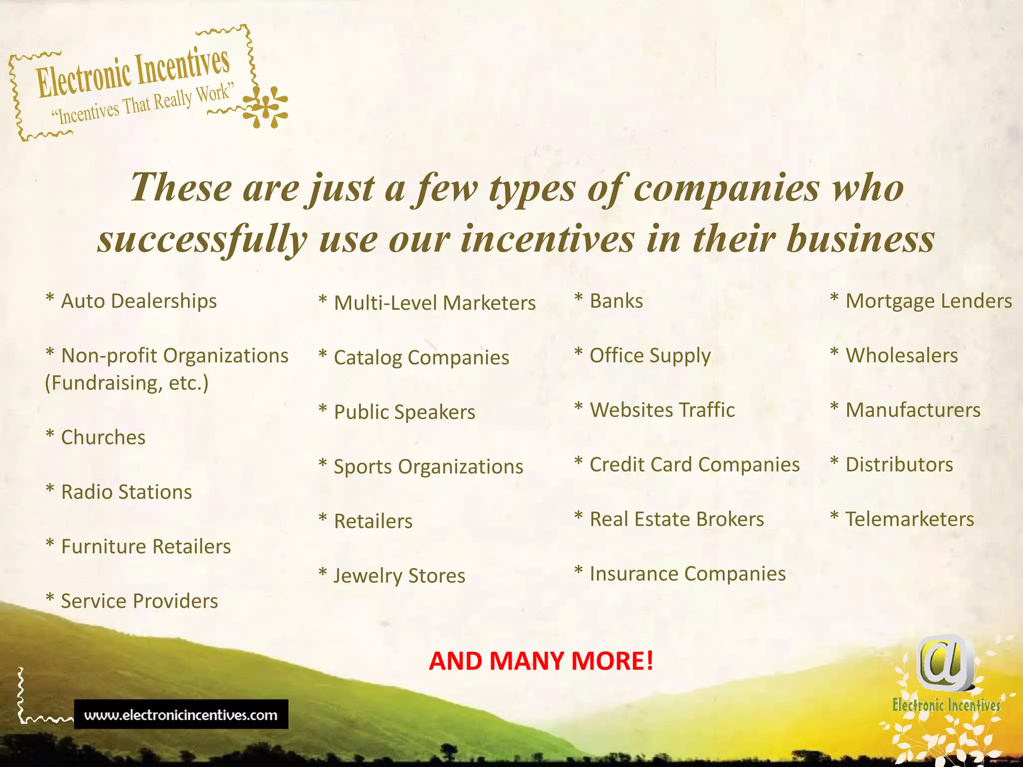 Electronic incentives presentation for companies (2) | PDF ...